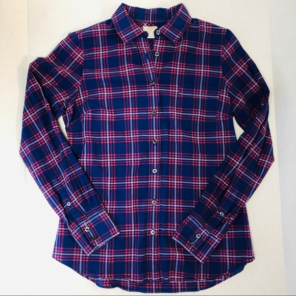J. Crew Factory | Tops | Bogo J Crew Classic Buttondown Perfect Fit Plaid Shirt Royal Blue ...
